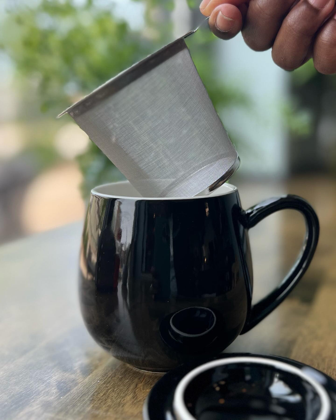 Oasis Mug with Infuser – Teal & Forest Green Porcelain Tea Mug | The ...